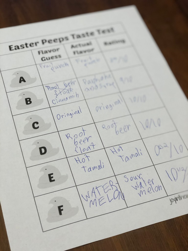 PEEPS Taste Test Challenge – Mom on the go in Holy Toledo